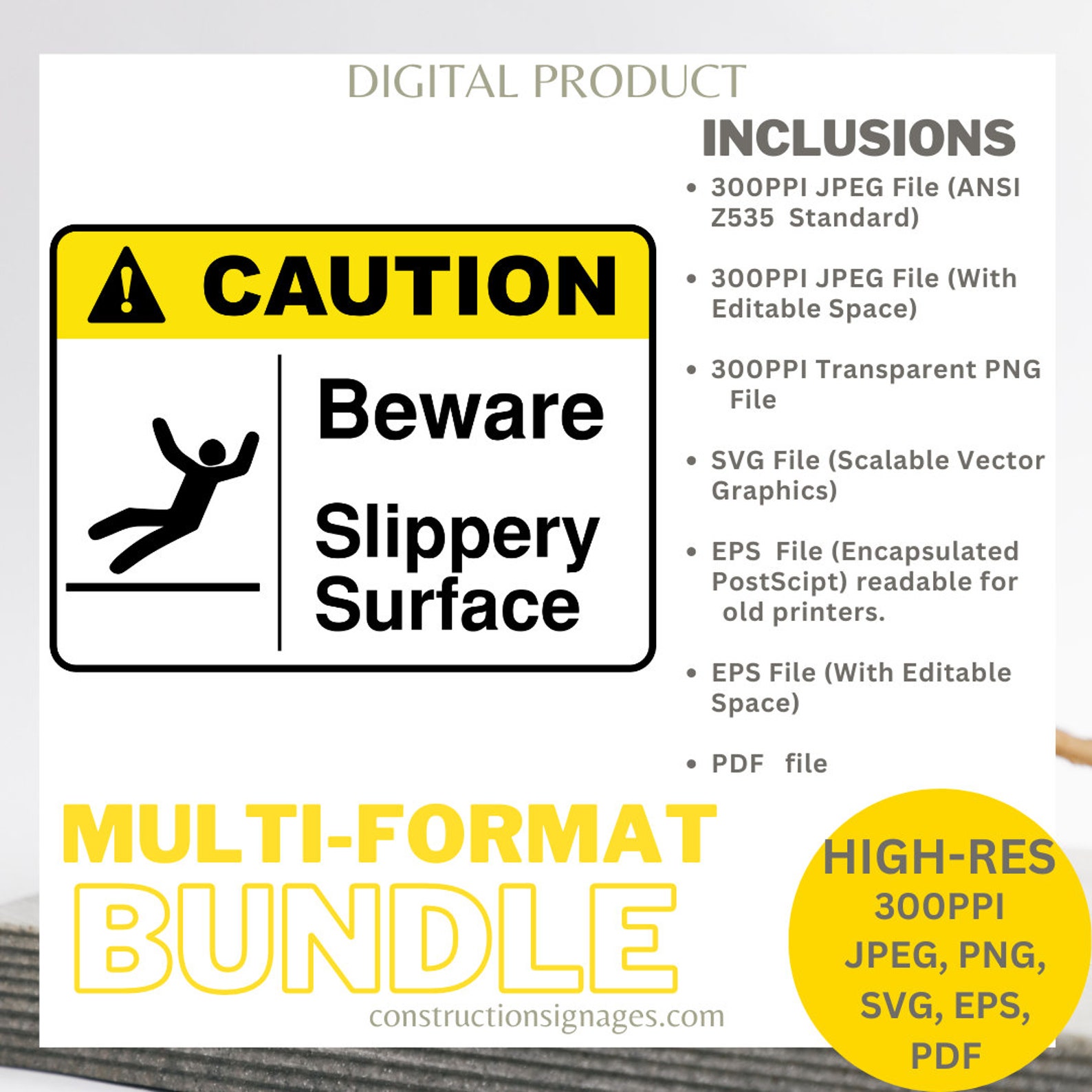 Beware, Slippery Surface, Printable Safety Signage, Caution ...