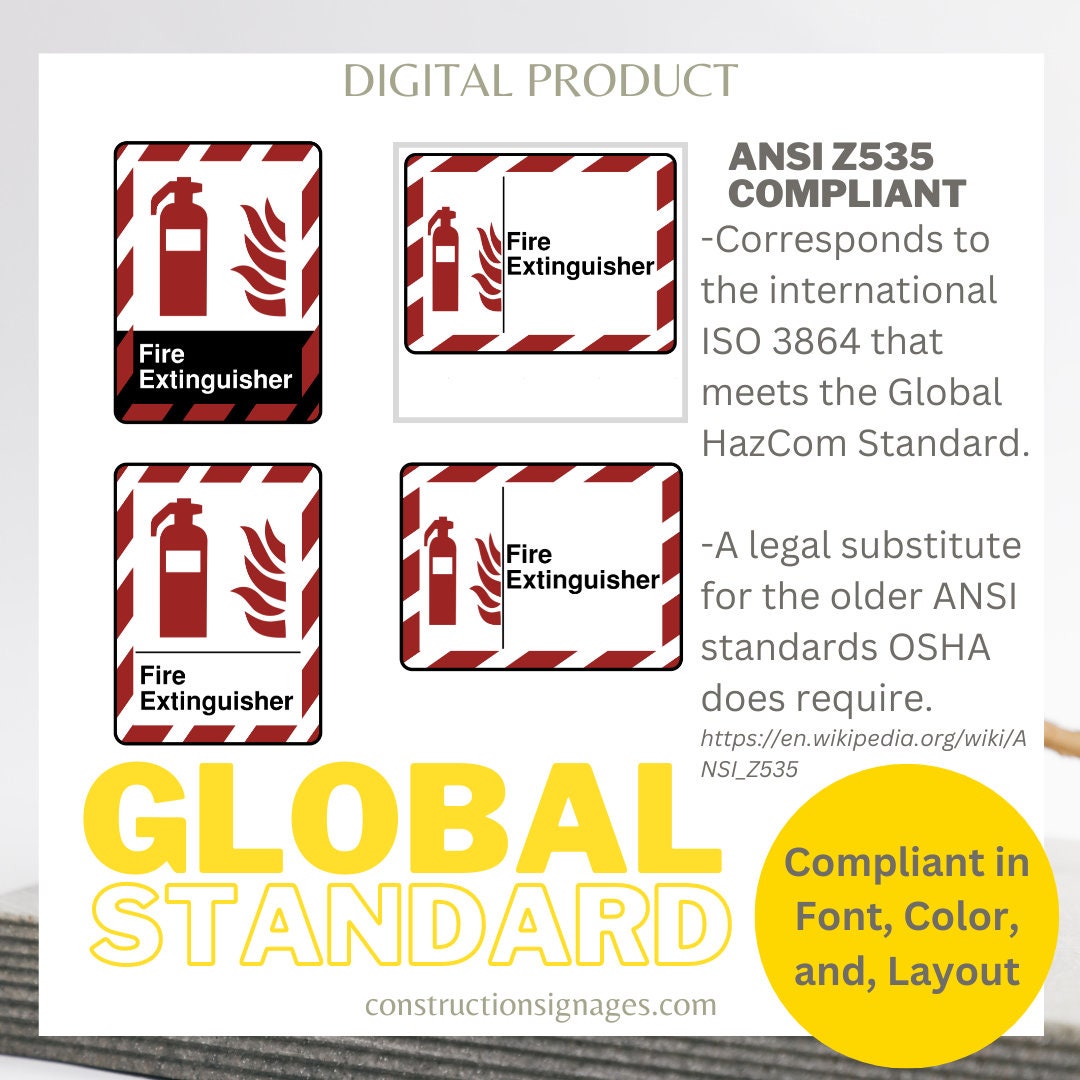 Fire Extinguisher, Printable Safety Signages, Digital Download - Etsy