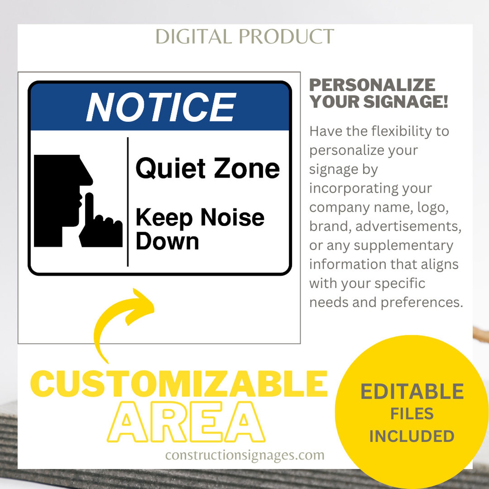 Quiet Zone, Keep Noise Down, Safety Signs, Printable Safety Sign ...