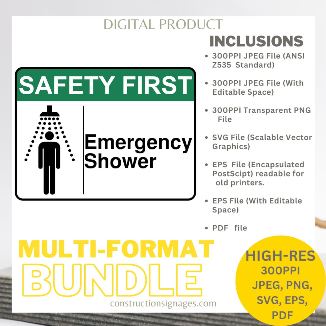 Emergency Shower, Printable Safety Signages, Digital Download - Etsy