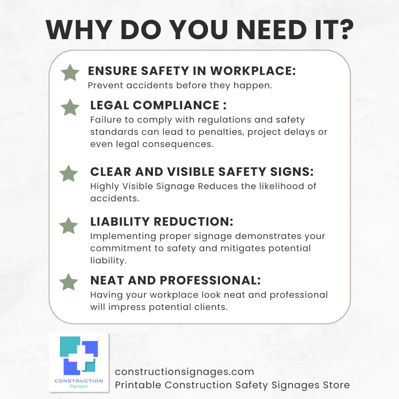 Personal Protective Equipment Signage, Construction Safety (digital ...