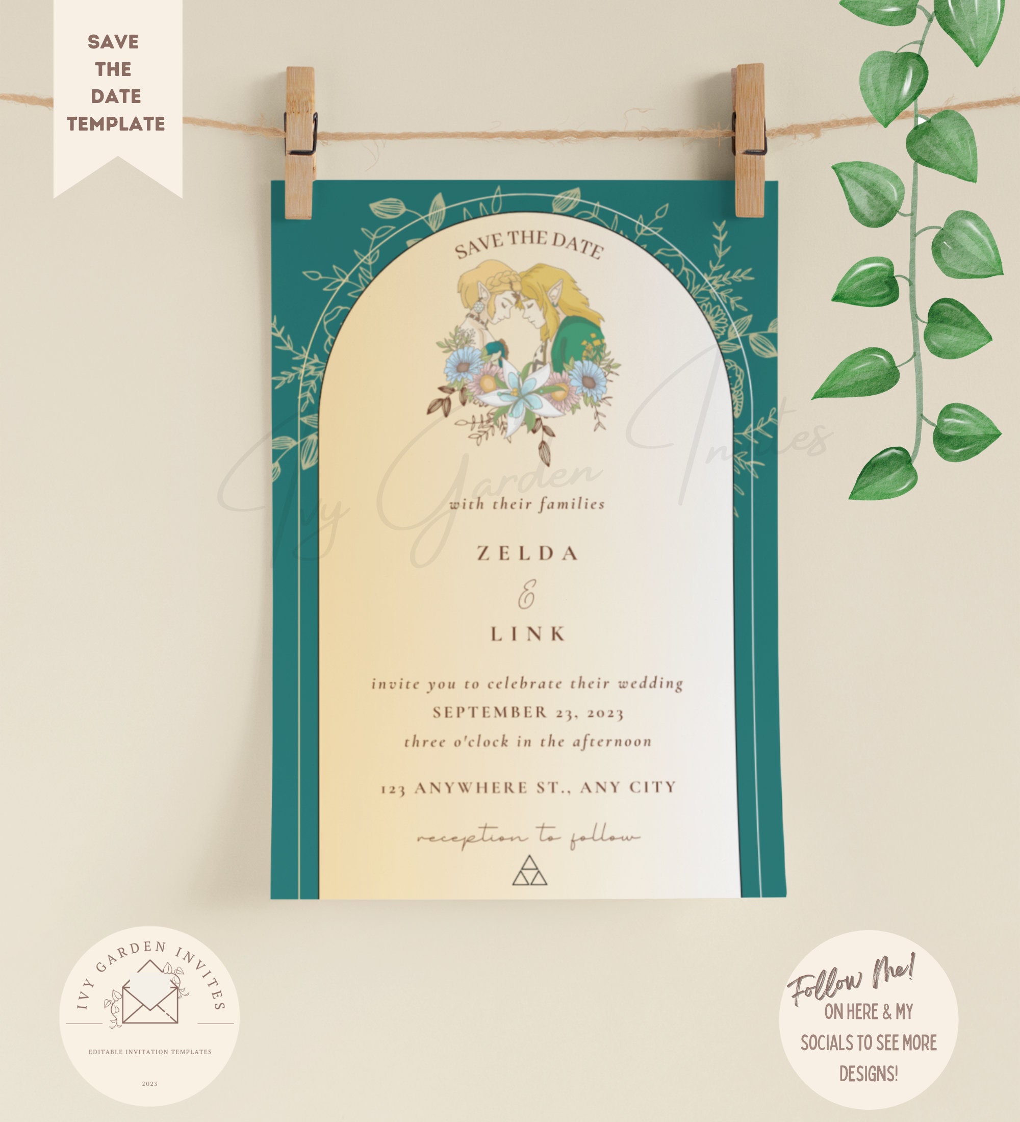 The Adventure Begins: Fantasy ZELDA Inspired Digital Wedding Kit Nerd ...