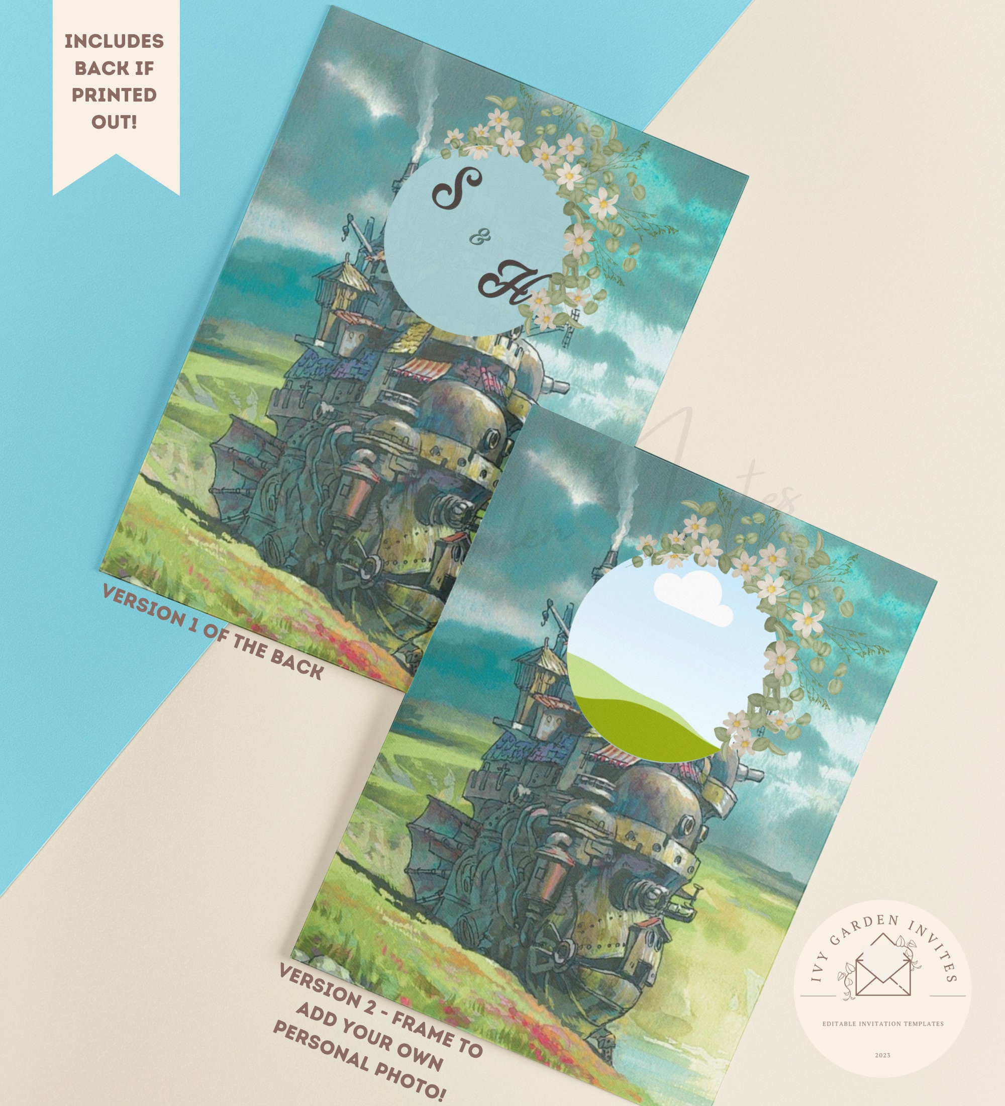 Magical HOWL'S MOVING CASTLE Inspired Digital Wedding Save the Date ...