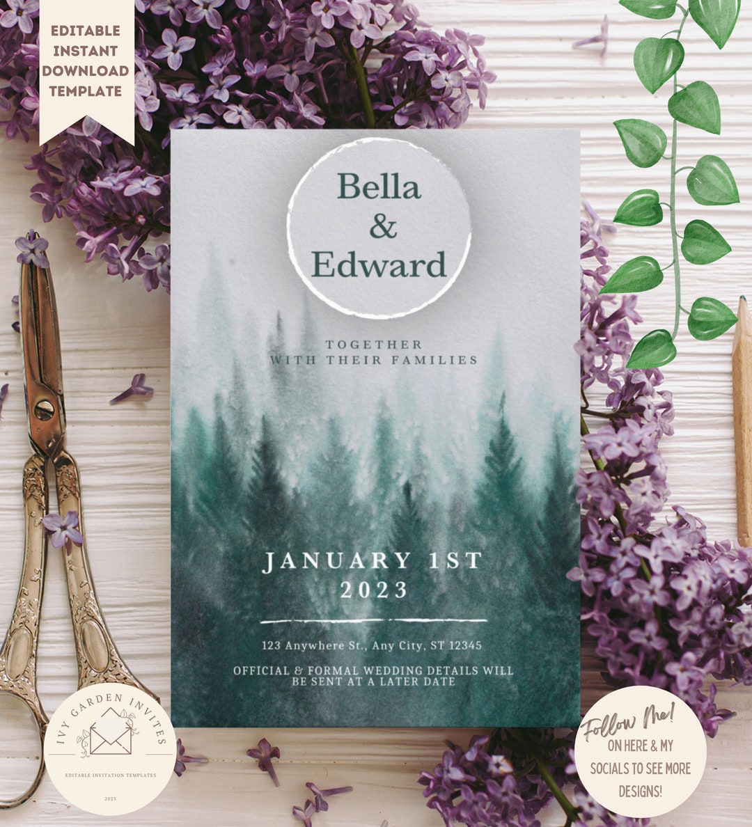 Mystical Romance: Enchanting Digital Invitation, Instant Digital ...