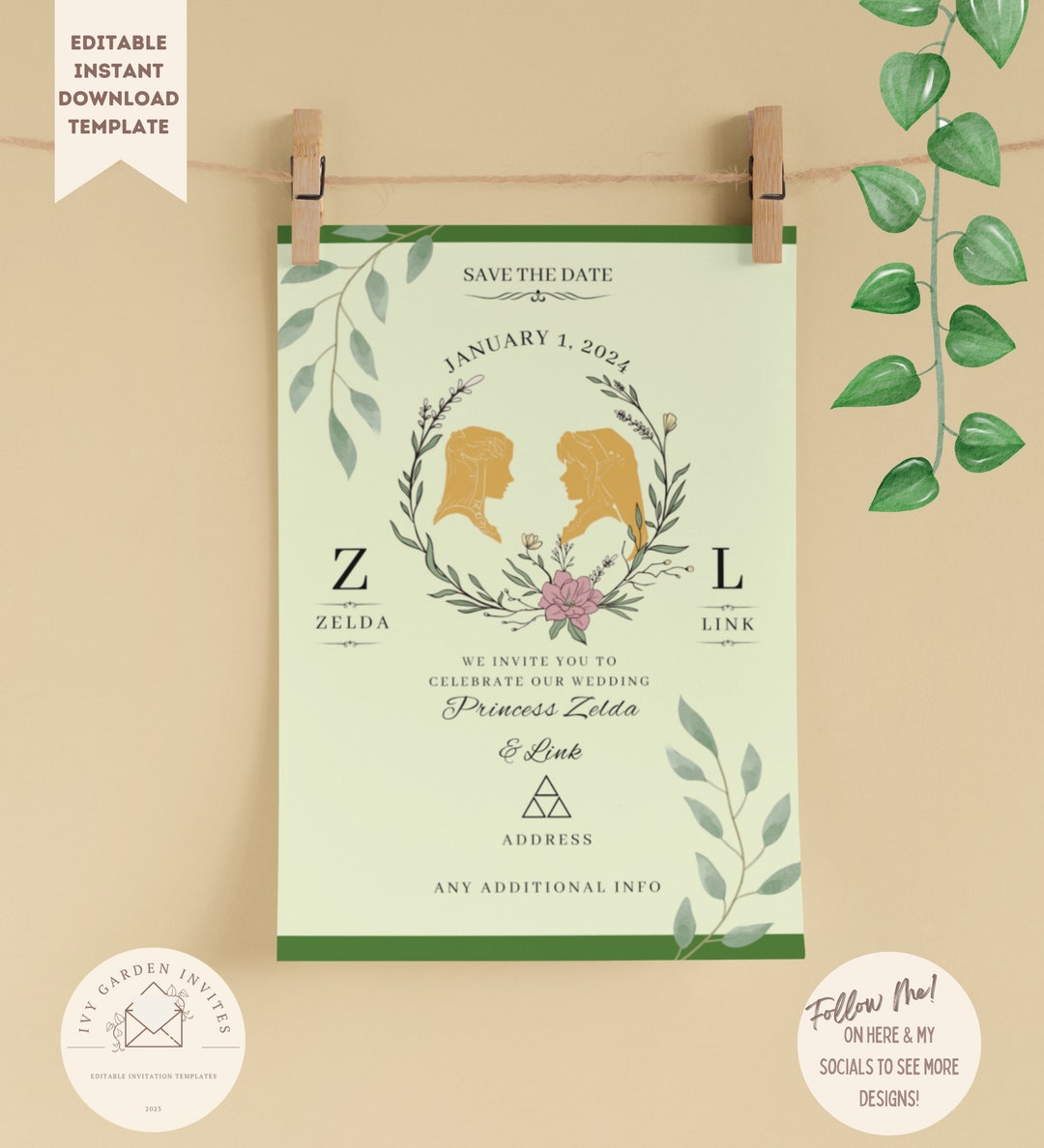 The Adventure Begins: LOZ Inspired Digital Wedding Kit; Geek Nerd ...