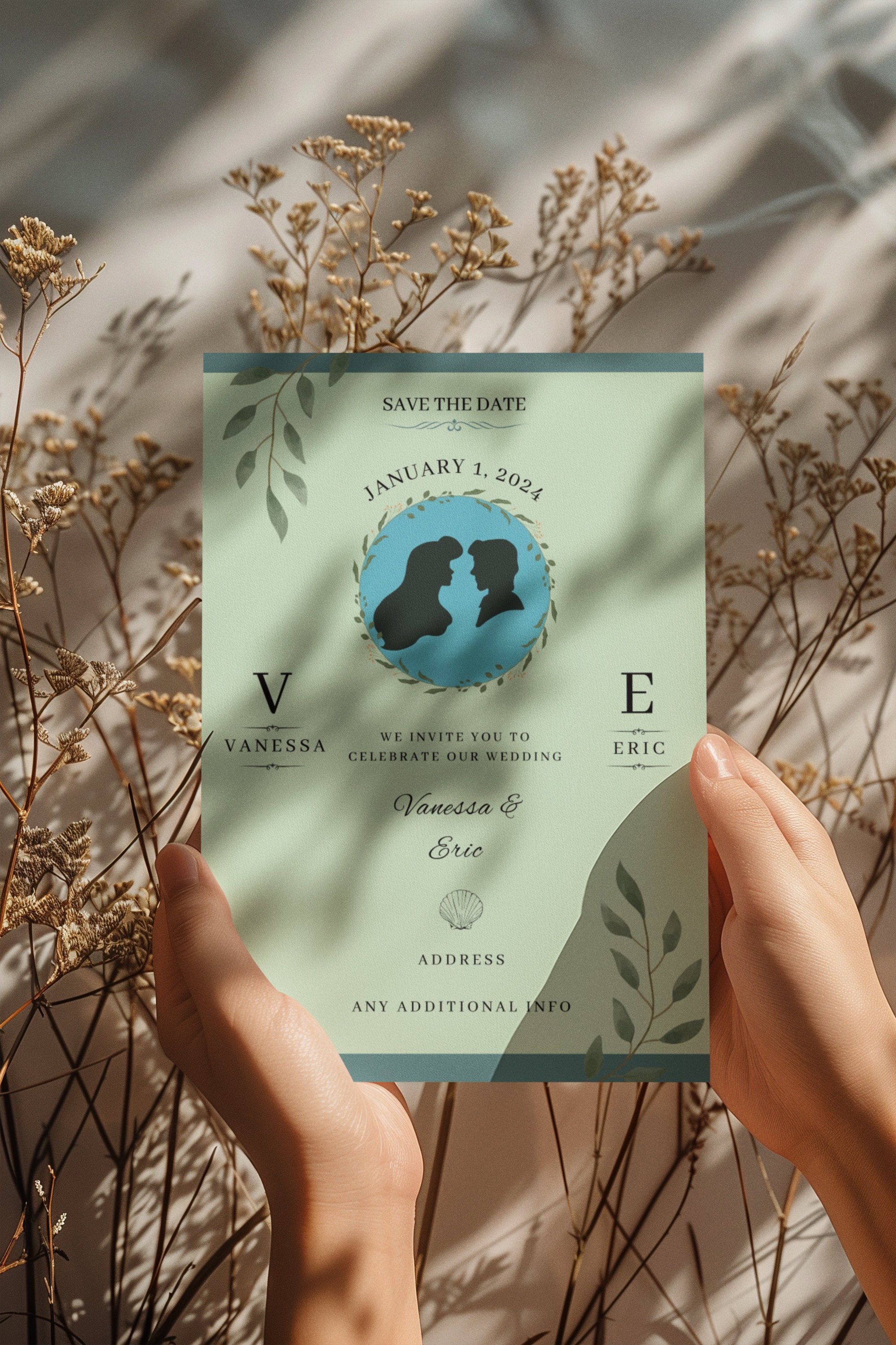 Enchanting Mermaid Save the Date Digital Invitation for Undersea ...