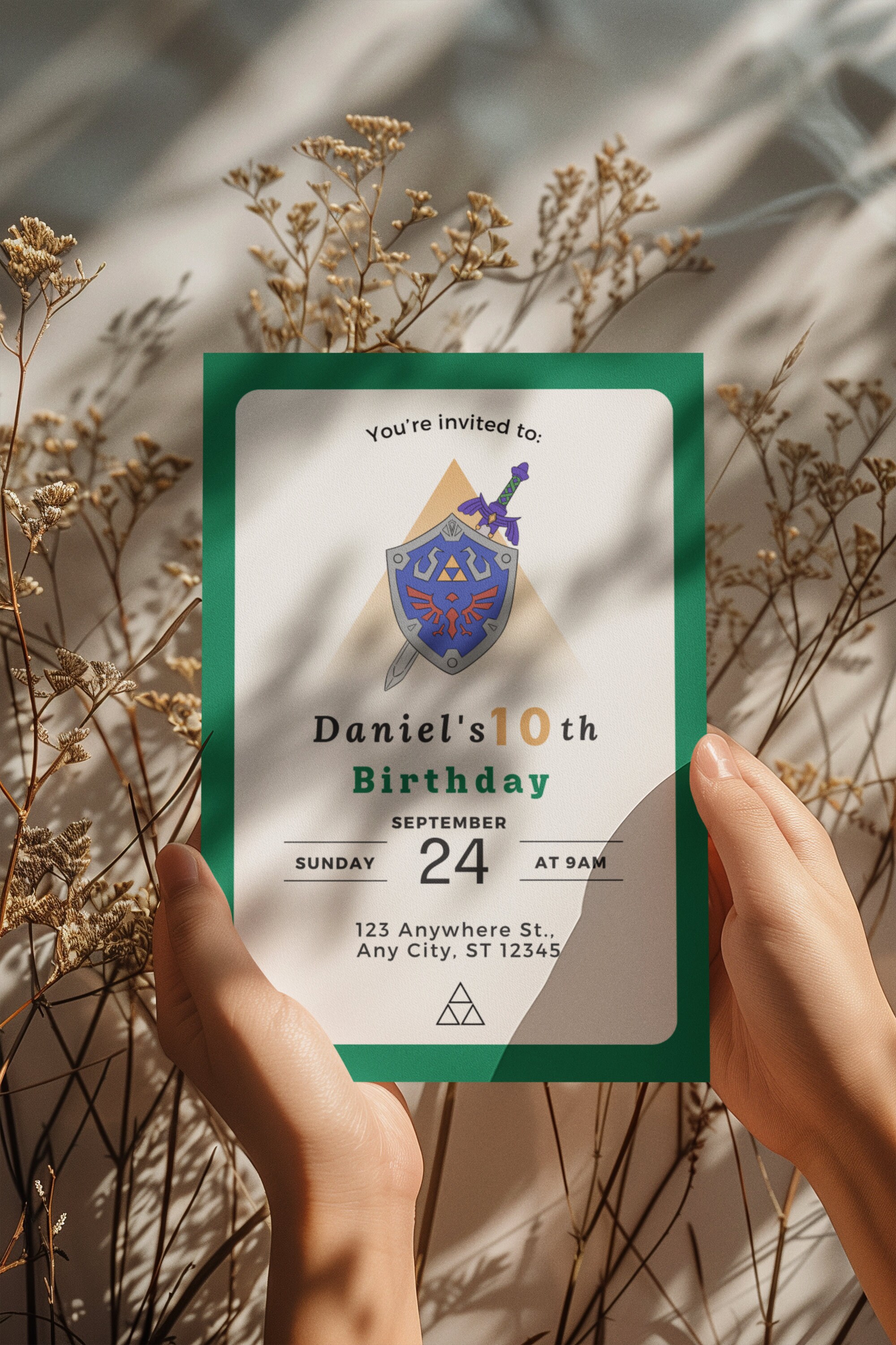 ZELDA Inspired Digital Birthday Invitation Template, Fantasy-themed ...