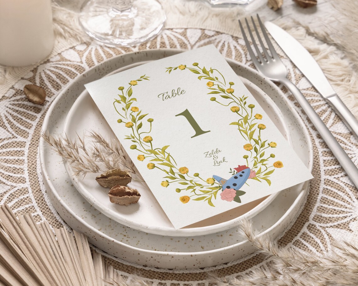 Wildflower Hylian Herb Zelda Inspired Editable Wedding Table Number ...