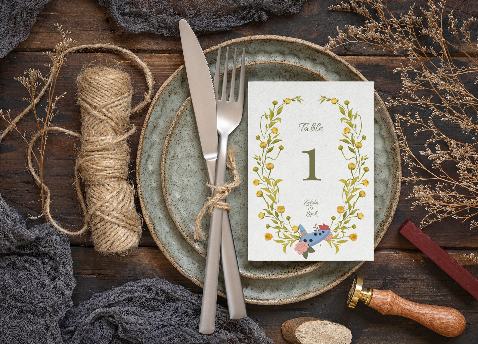 Wildflower Hylian Herb Zelda Inspired Editable Wedding Table Number ...