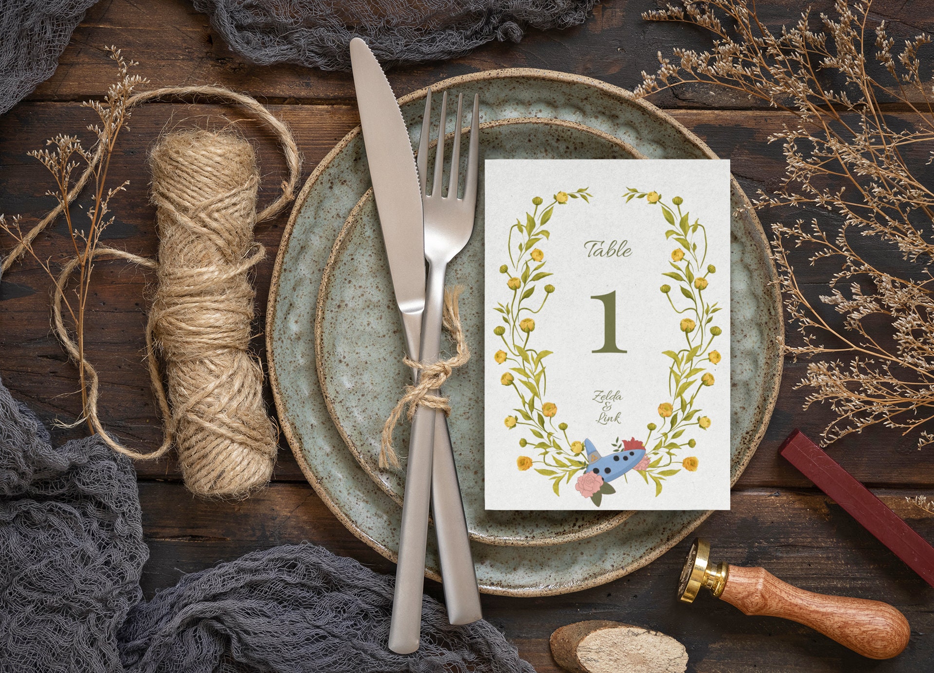 Wildflower Hylian Herb Zelda Inspired Editable Wedding Table Number ...