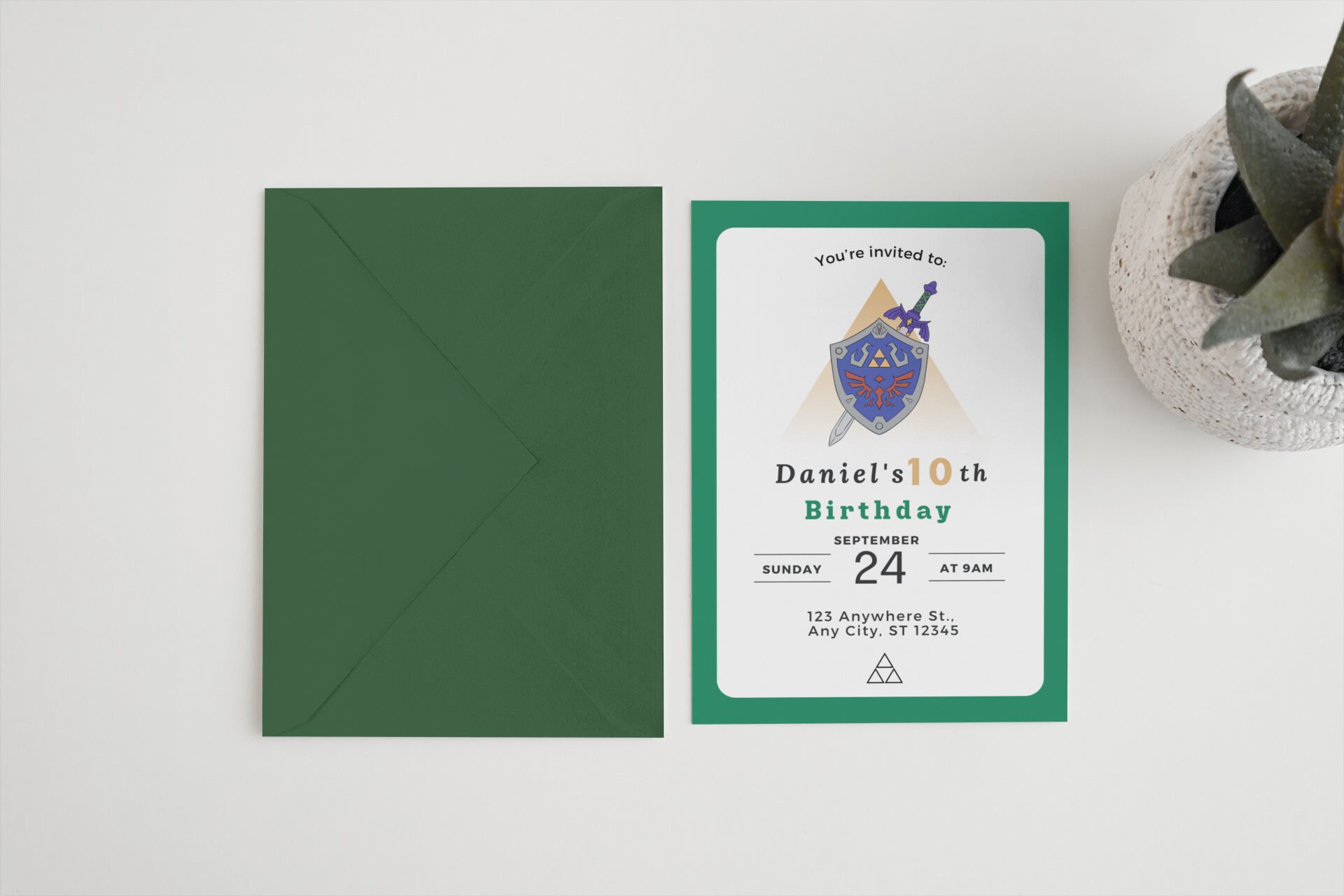 ZELDA Inspired Digital Birthday Invitation Template, Fantasy-themed ...