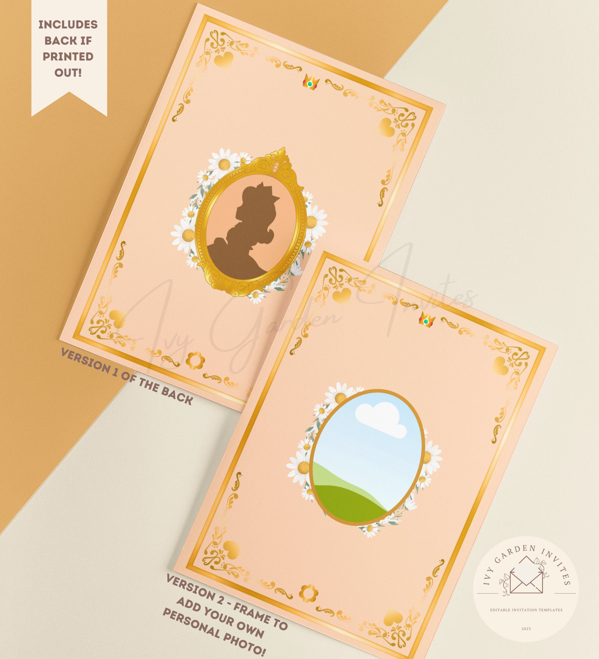 Royal DAISY Inspired Save the Date, Fairtytale Invitation, Digital ...