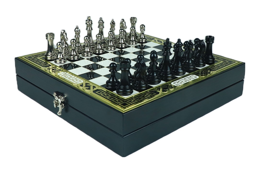 Premium Piano Black Chess Set With Box Unique Christmas Gift - Etsy