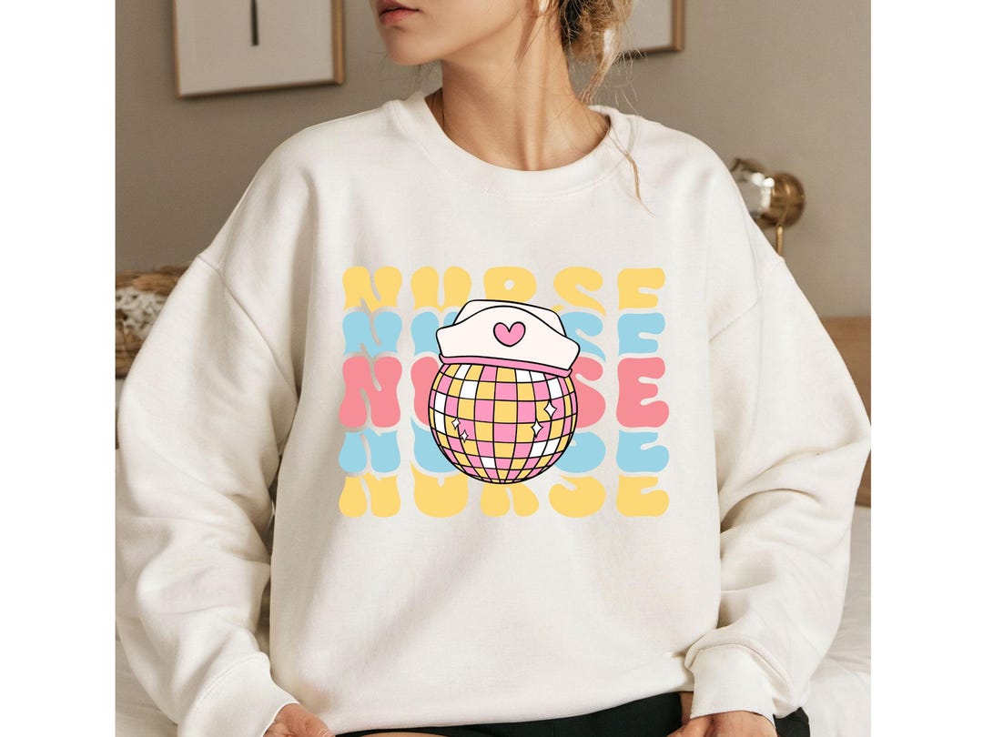 Pastel Nurse PNG, Retro Nurse Sublimation Design With Disco Ball, Cute ...
