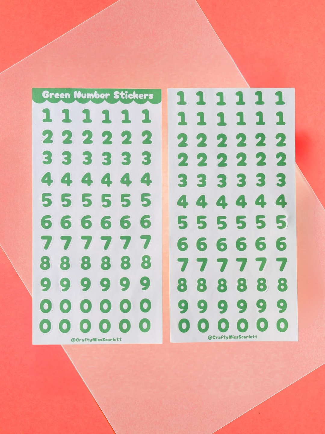 Green Number Stickers | Planner, Journal, Countdown - Etsy