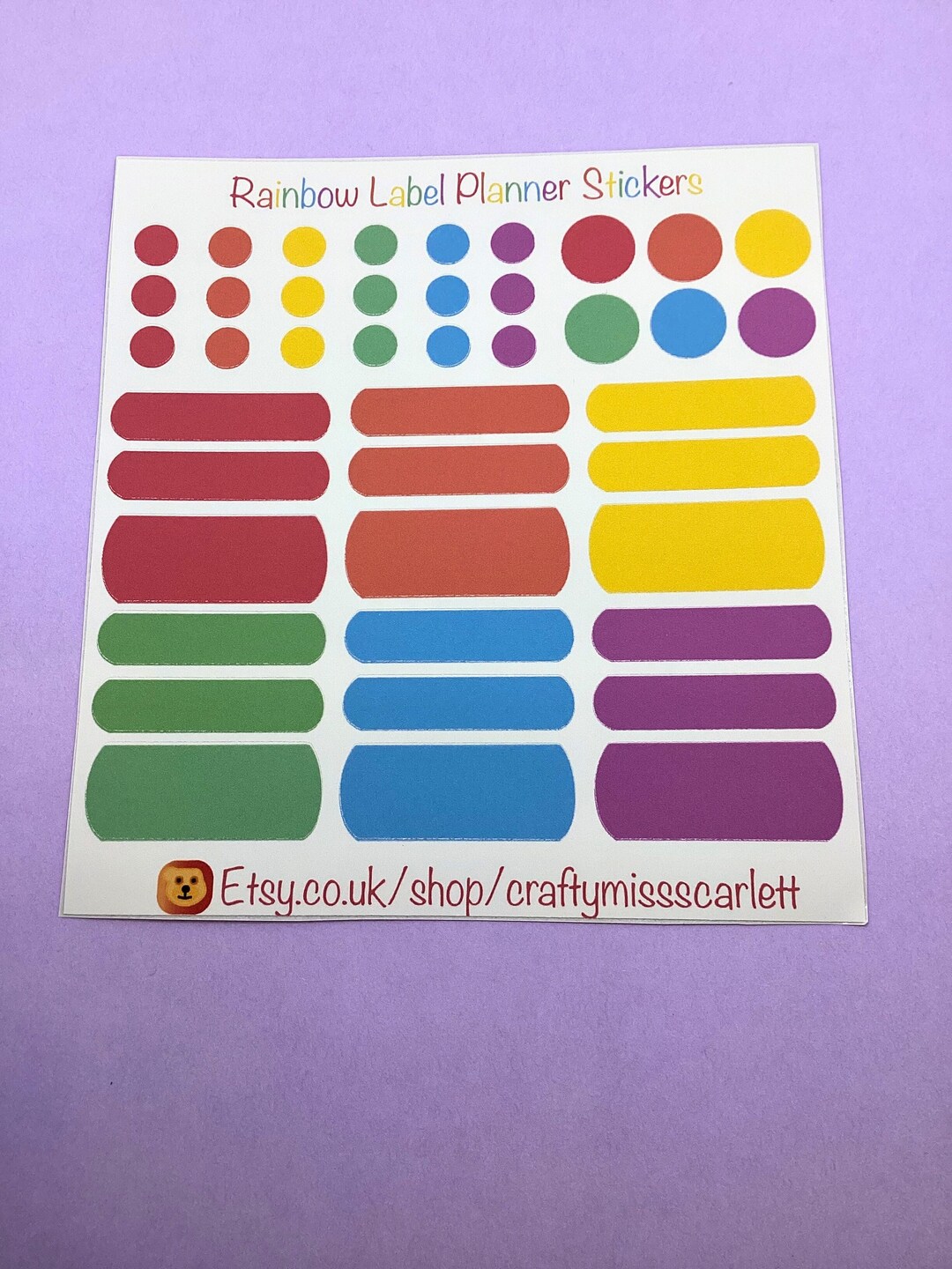 Rainbow Sticker Dot and Label Sheet for Planners, Journals, Diaries ...