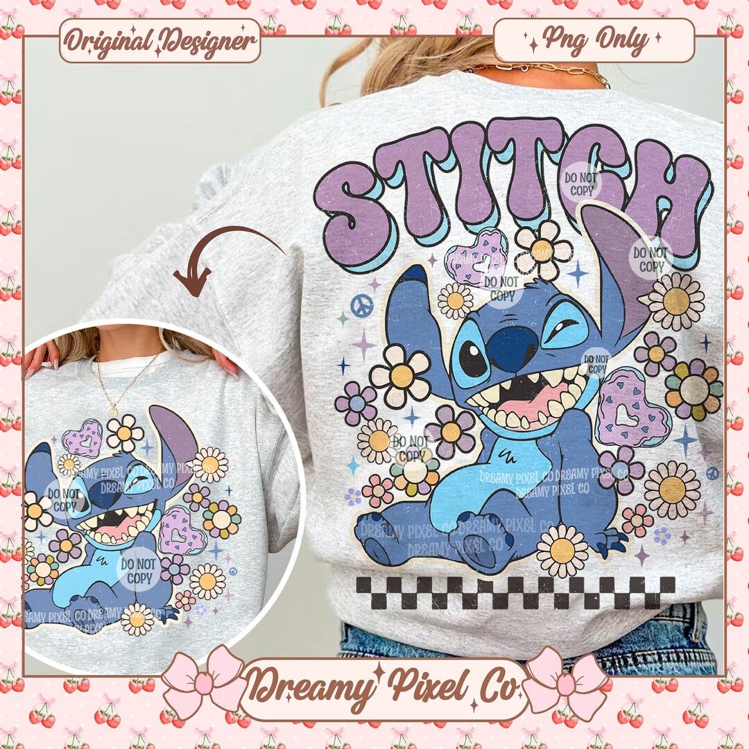 Retro Stitch PNG, Stitch Shirt Png, Stitch Png Design, Stitch Summer ...