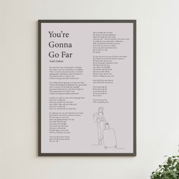 Noah Kahan Youre Gonna Go Far - Etsy
