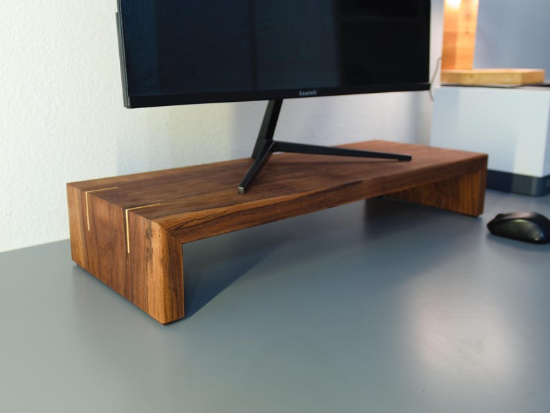 Handmade Walnut Monitor Riser, Ergonomic Computer Stand, Laptop Stand ...
