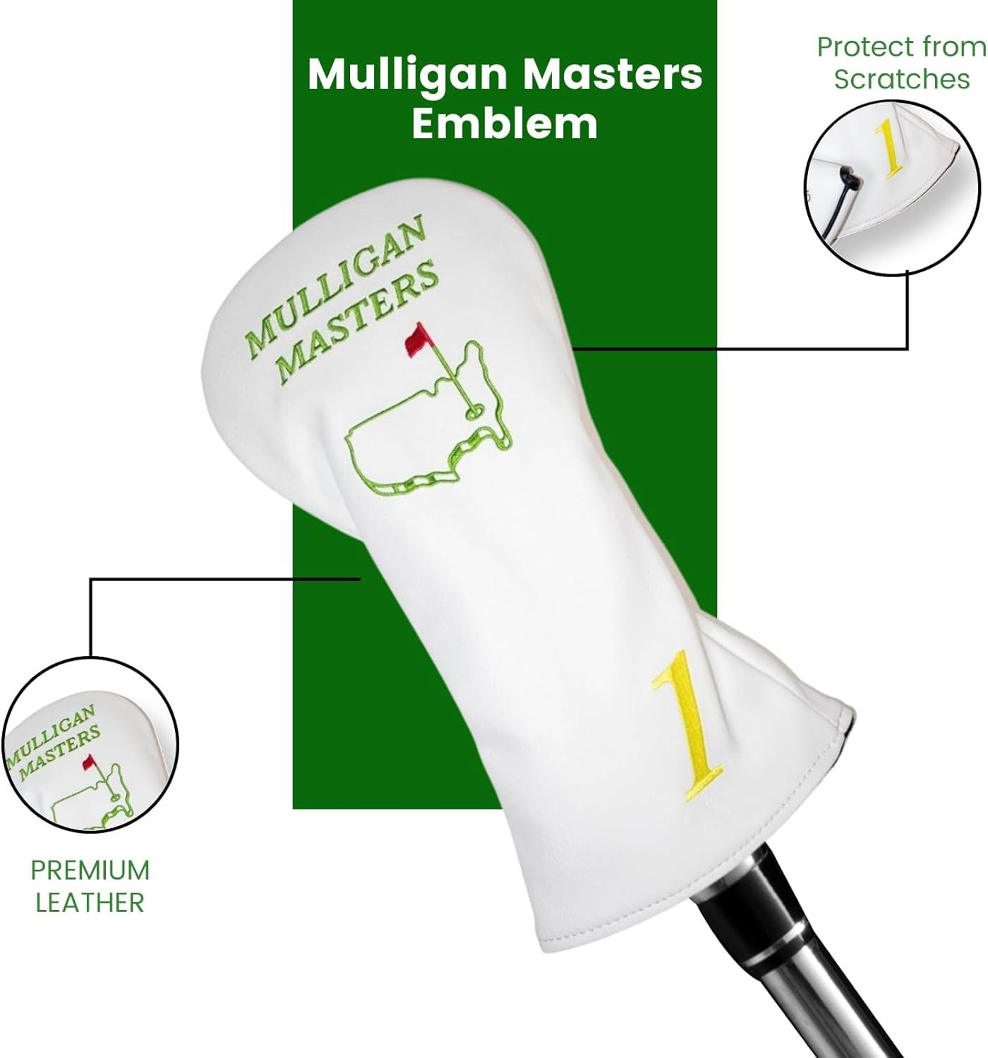 Golf Headcover Masters Set - Golf Head Cover for Driver/hybrid/wood ...