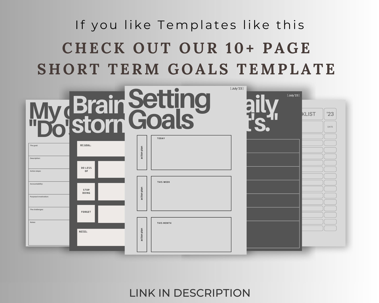SMART Goals Template, Goal Setting Worksheet, Goal Planner, Smart Goals ...
