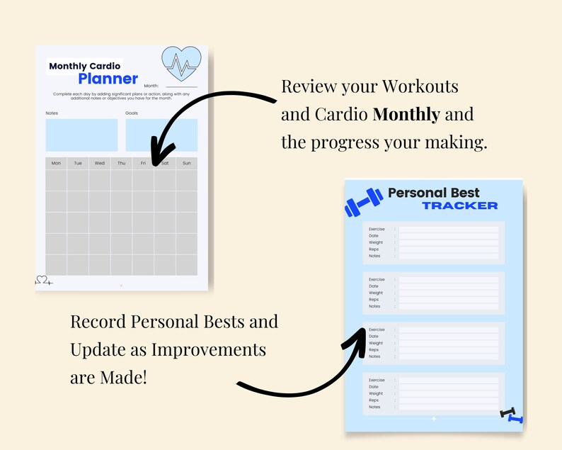 Beginner Workout Plan Fitness Planner Weight Loss Tracker - Etsy