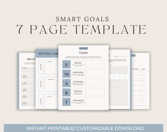 SMART Goal Printable Checklist and Worksheet Goal Planner, Therapy ...