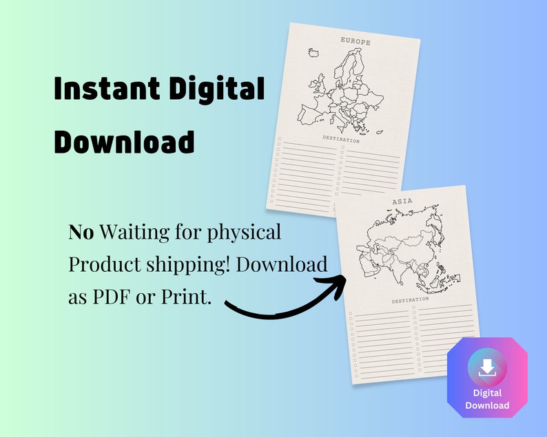 Travel Bucket List Printable, World Map Scratch Off, Wanderlust List ...