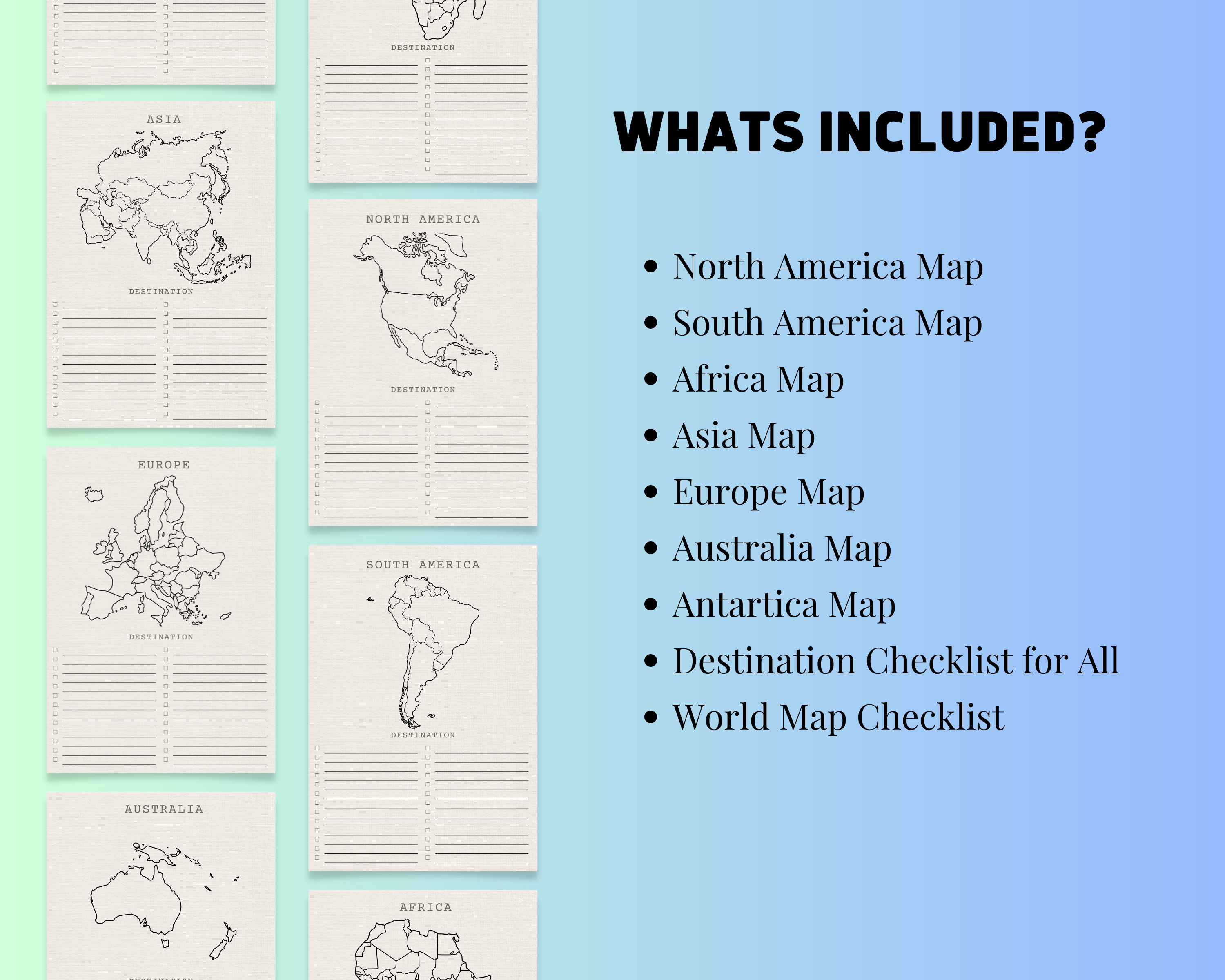 Travel Bucket List Printable, World Map Scratch Off, Wanderlust List ...