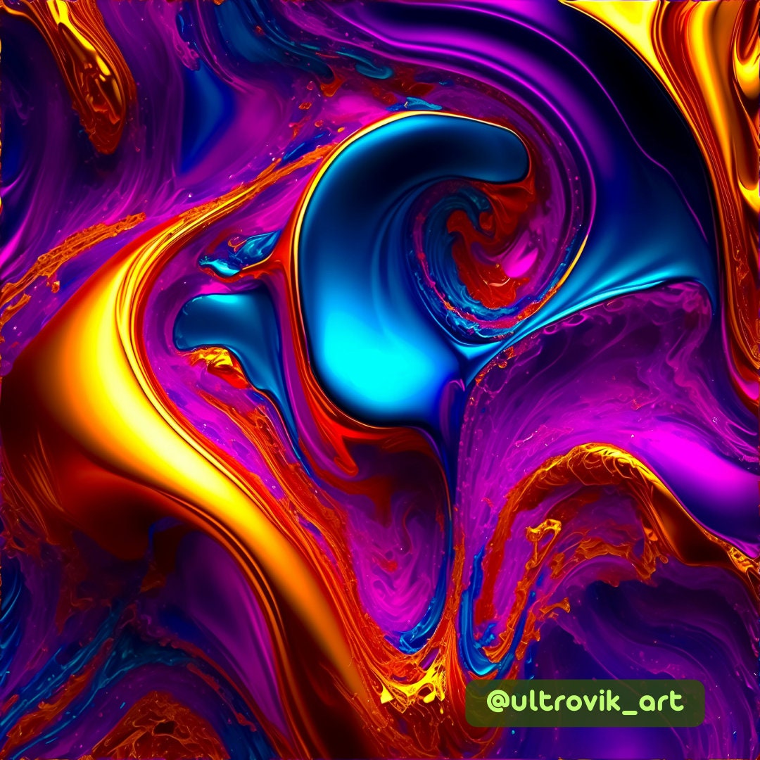 Cosmic Spectrum: Vibrant Metallic Colors in Abstract Art Surreal ...