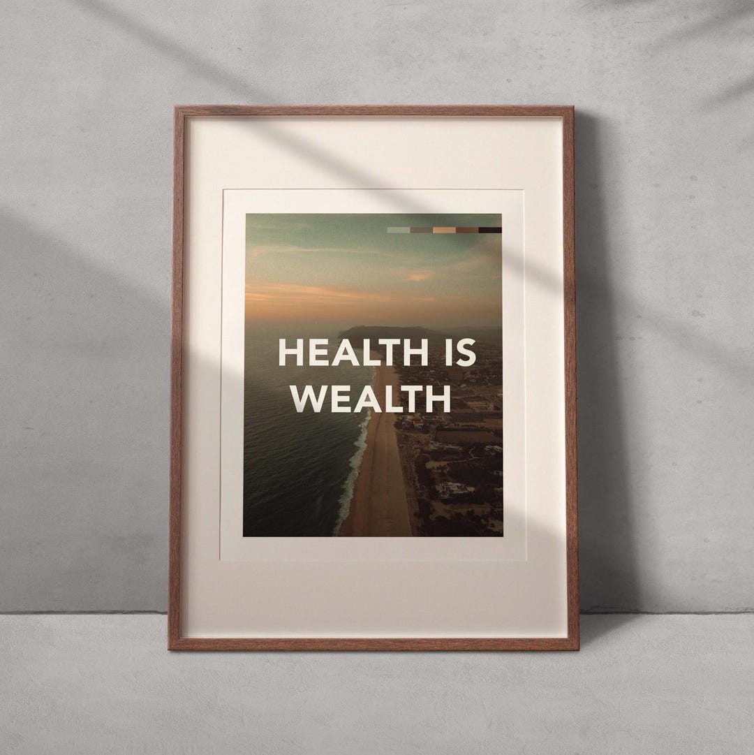 Motivational Quote Wall Art, Health is Wealth Poster, Minimalist Print ...