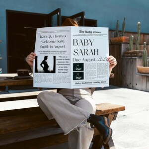 Baby Announcement Newspaper Template - Canva - Etsy