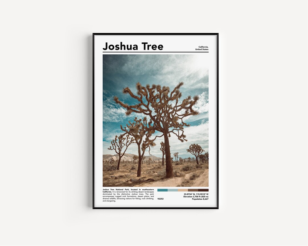 Joshua Tree Print Joshua Tree Poster Wall Art National Park Print ...