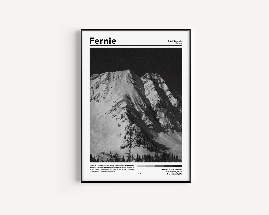 Fernie Poster Fernie Print Fernie Wall Art Canada Print Download Canada ...