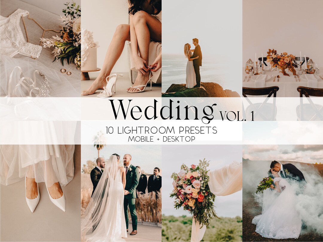 10 Wedding Presets Premium Aesthetic Wedding Lightroom Presets - Etsy