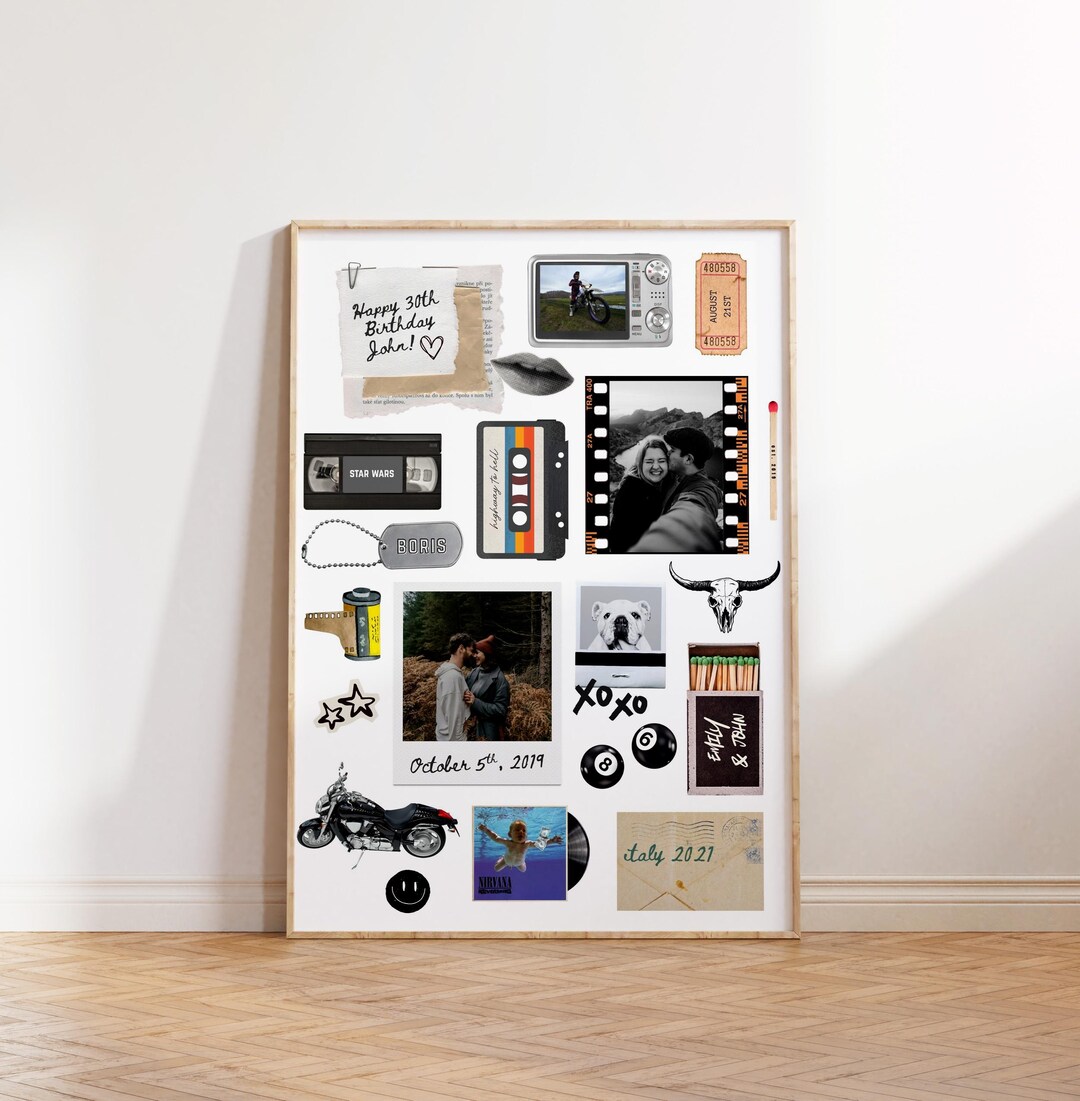 Custom Matchbook Collage Wall Art Template for Him/husband/boyfriend ...
