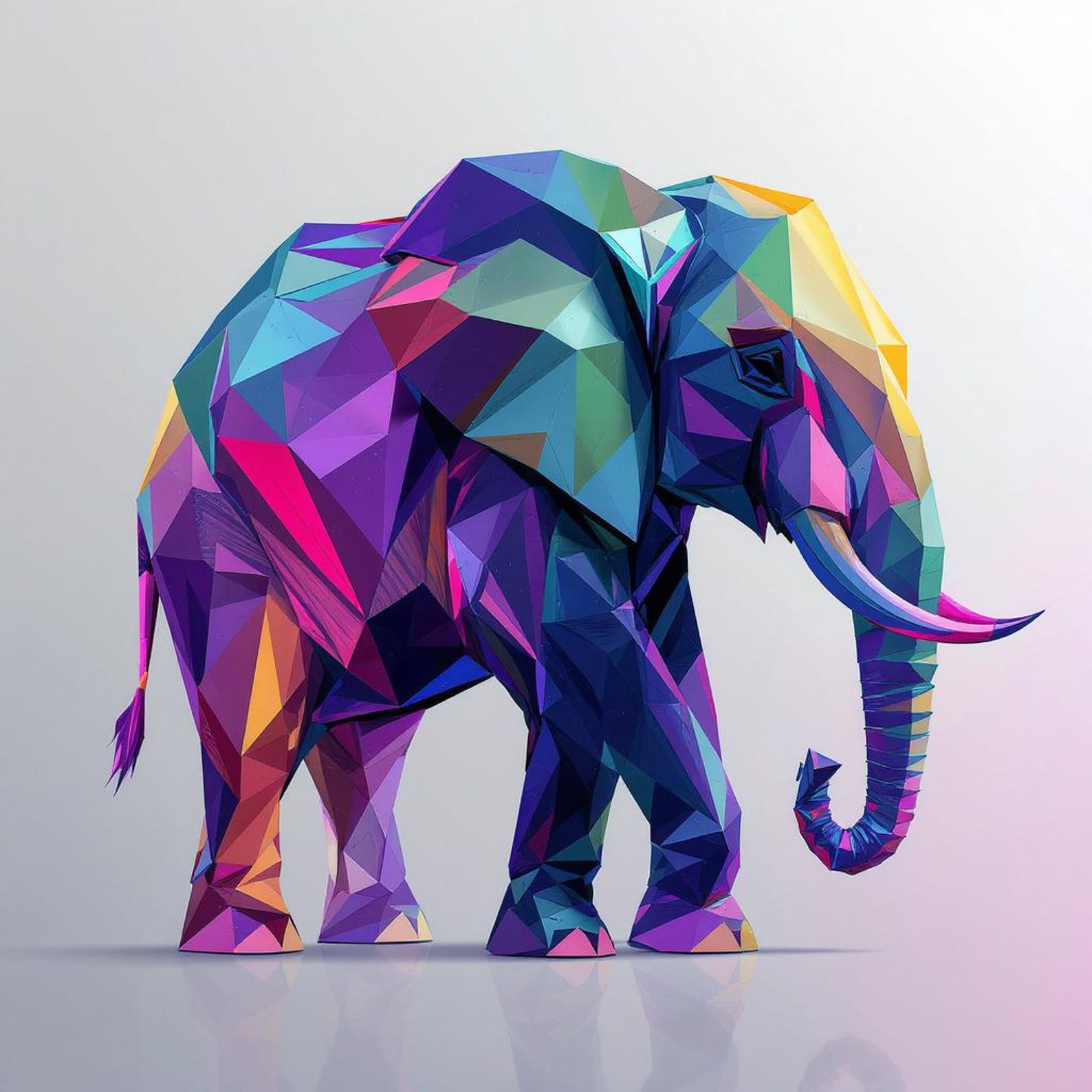 Geometric Elephant Art Print: Abstract Metallic Nursery Decor - Etsy