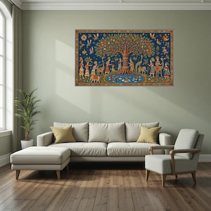 Madhubani Tree of Life Art Print: Indian Folk Art - Etsy