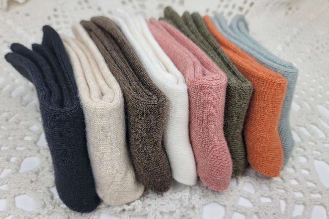 LIGHTWEIGHT #1 CASHMERE Wool Luxury Warm Crew Socks *luxe Fabrics ...