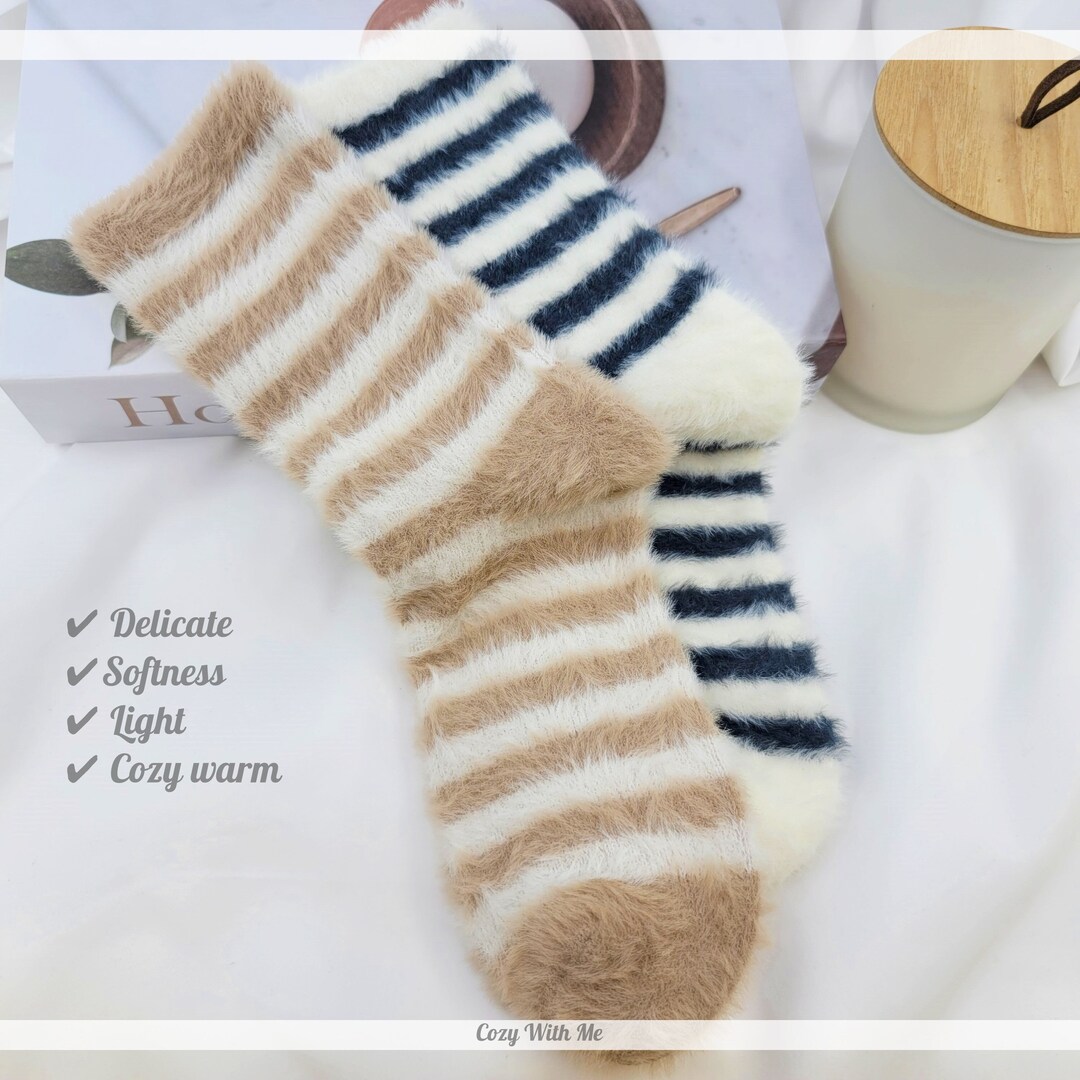 Warm Fluffy Fuzzy Fashion Crew Socks*extra Softness With Lightweight ...