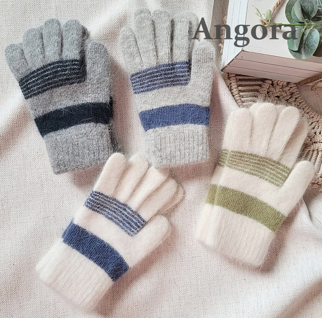 Angora Wool Fuzzy Winter Gloves *luxe Fabrics Comfie Hand Warmer *women ...
