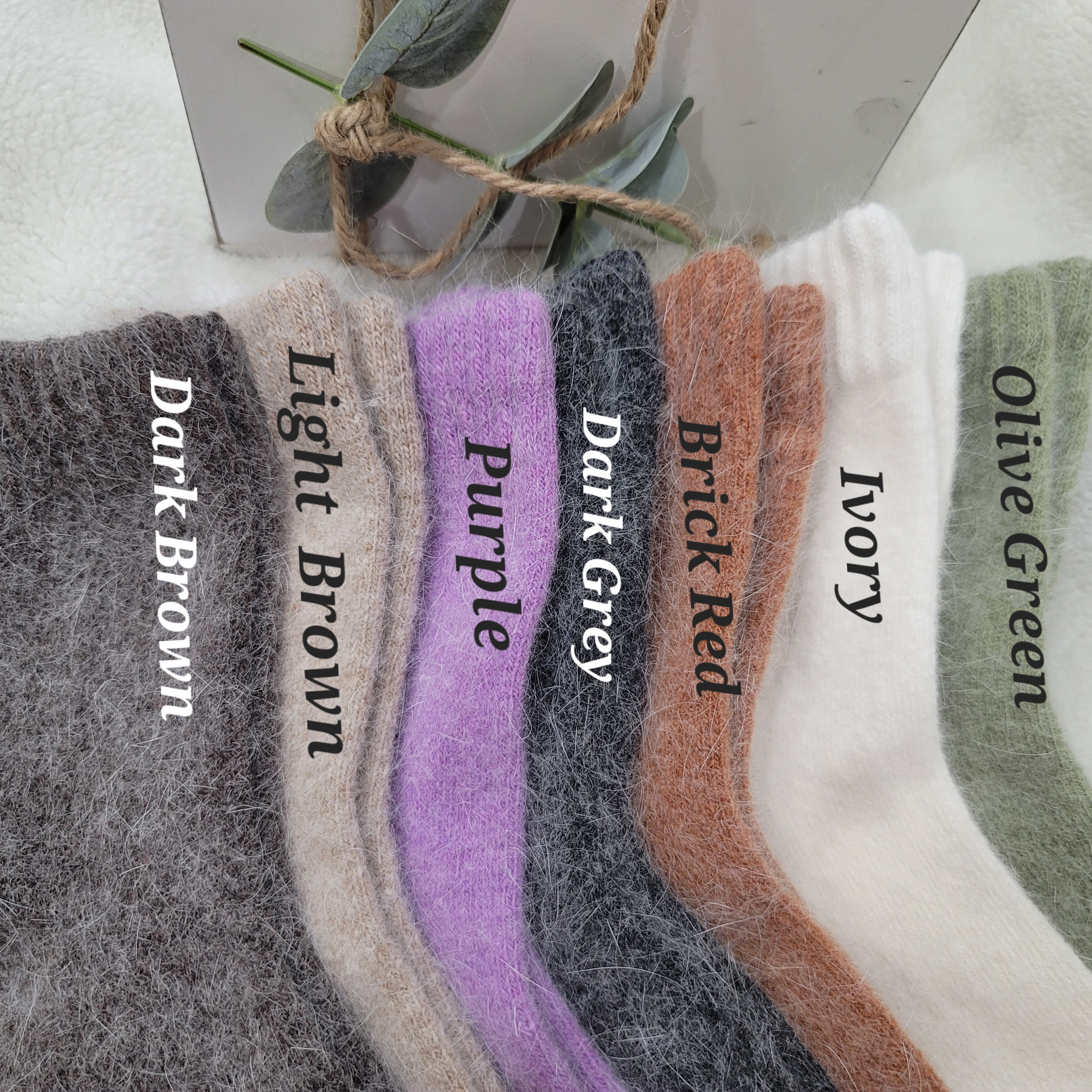 Angora Wool Fuzzy Luxury Warm Socks luxe Fabrics Comfie Sock women ...