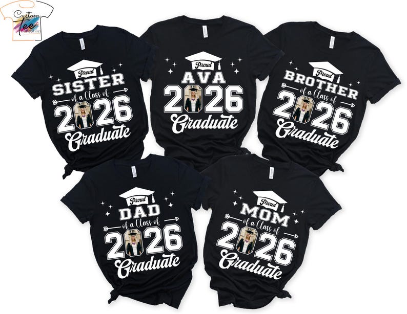 Custom Photo Graduation Family Shirt, Class of 2026 Matching Tee - Etsy UK