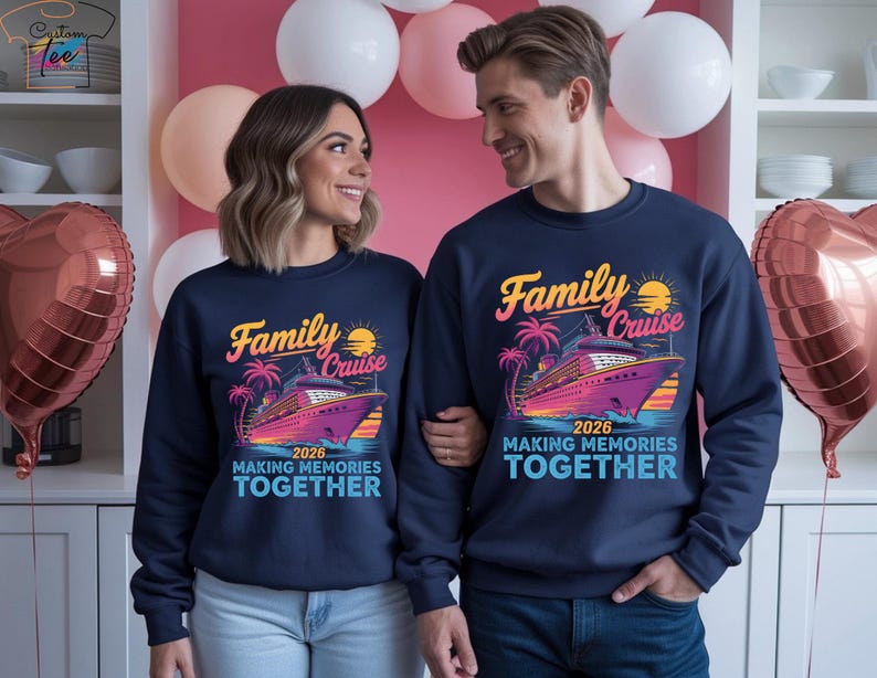 Family Cruise 2026 Sweatshirt: Matching Vacation Crew Long Sleeve - Etsy UK