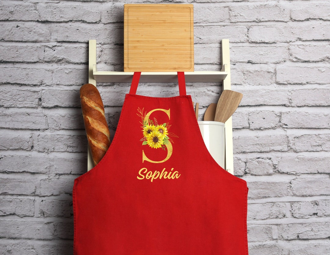 Personalized Initial Apron, Custom Letter Monogram Apron, Gift for Her ...