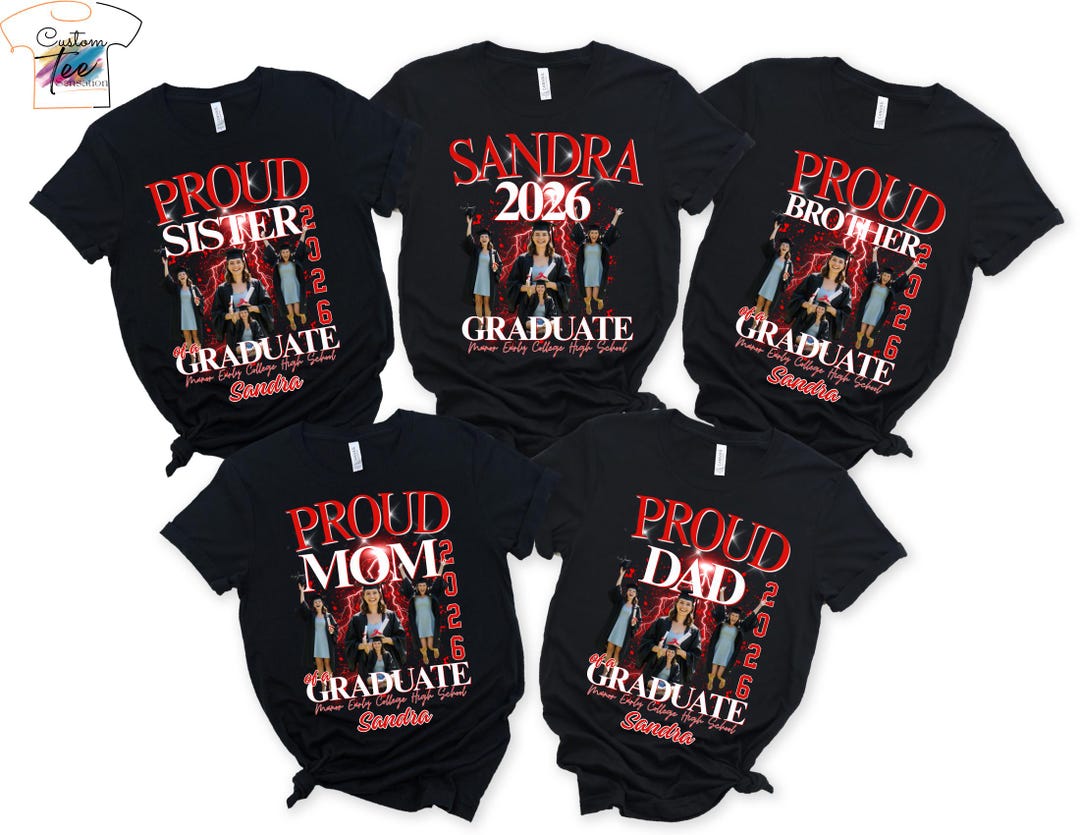 Custom Photo Graduation Shirt 2026, Family Matching Graduate Tee - Etsy