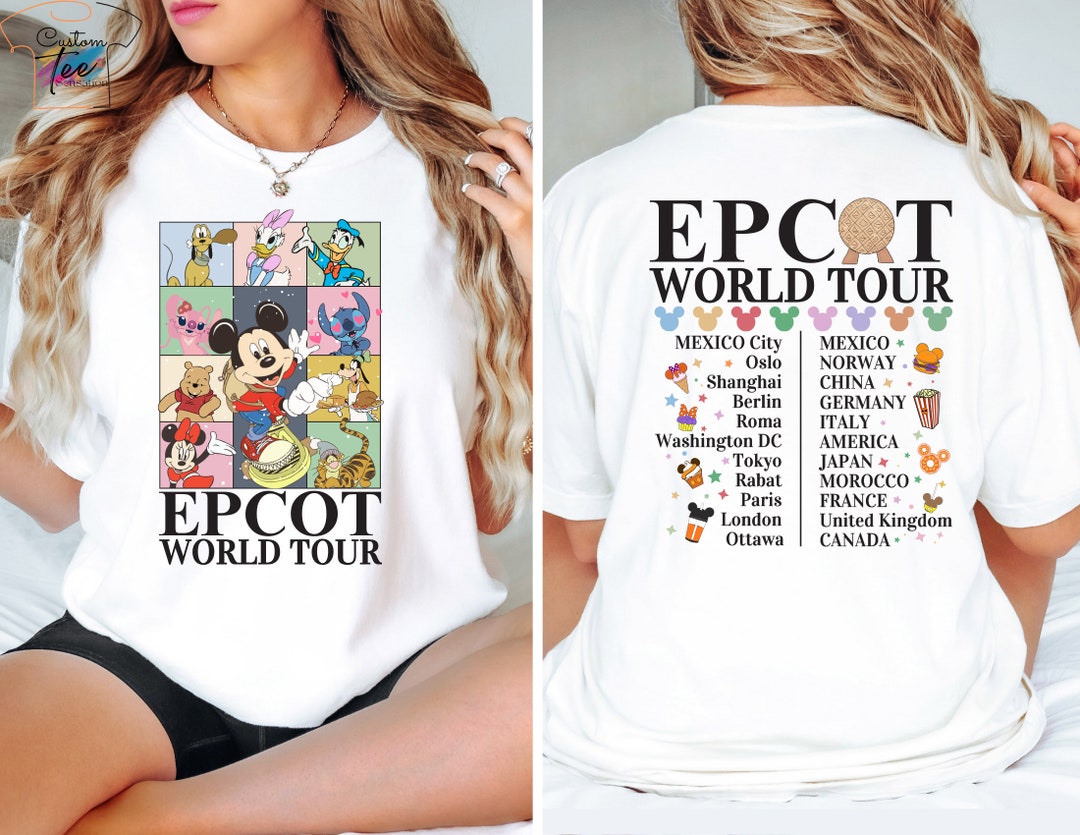 Disney Epcot World Tour Shirt, Vintage Dinsey Vacation Tshirt, Disney ...