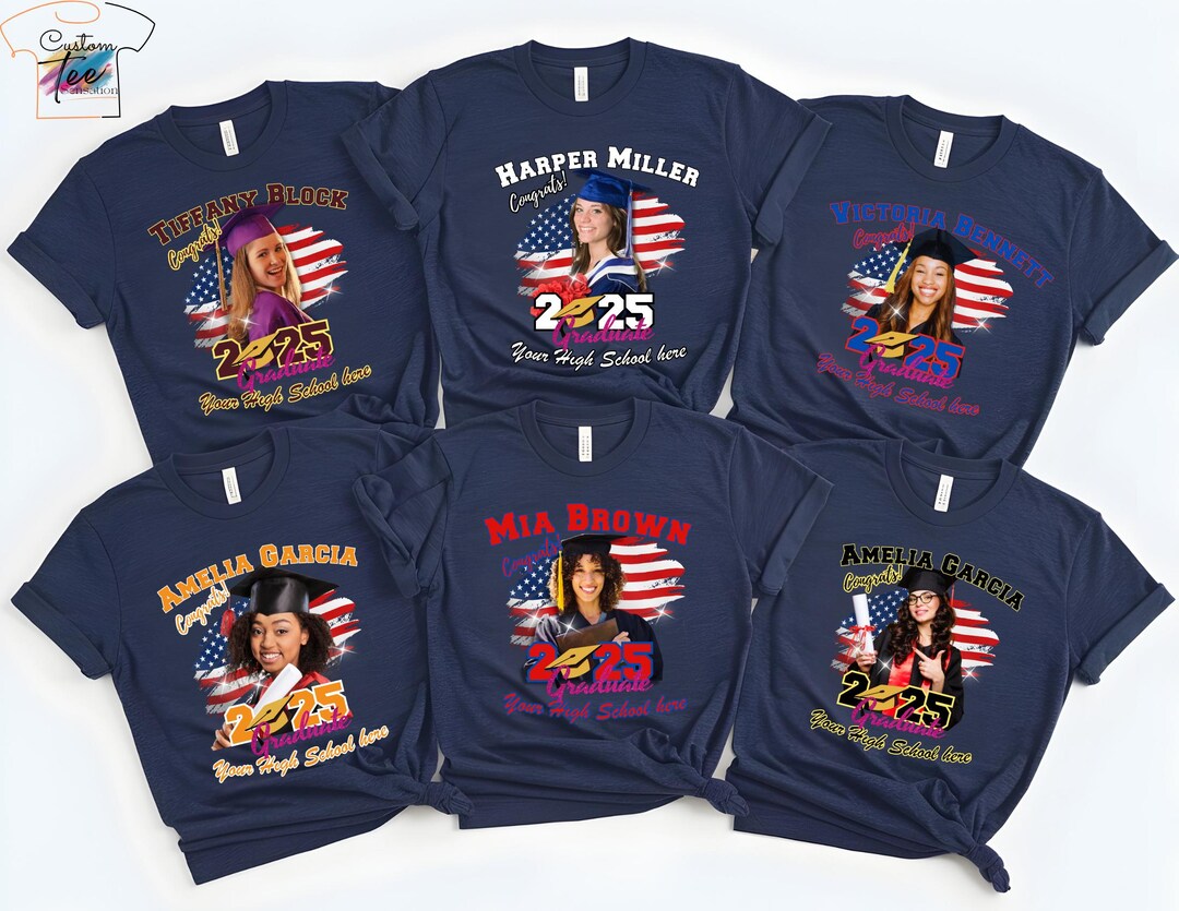Custom Photo Graduation 2025 Shirt, Photo Senior Shirts, Graduation ...