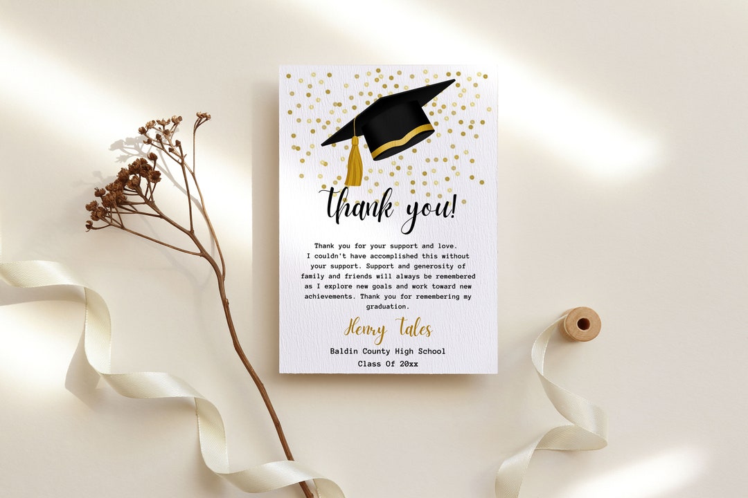 Tarjeta de agradecimiento de graduación editable / Graduación - Etsy México