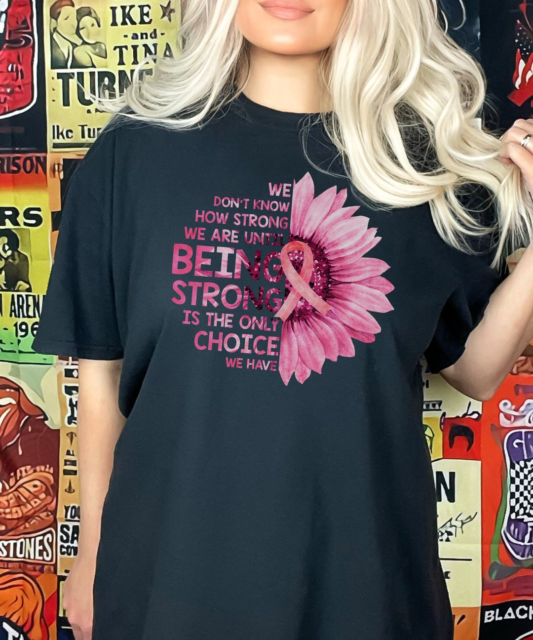 Breast Cancer Awareness Sunflower Shirtcancer Awareness - Etsy